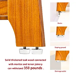 NNN 36" Teak Shower Bench with Shelf/Shower Benches for Inside Shower/Teak Bench/Bathroom Bench/Teak Wood Benches for Showers/for spa, Showers, Pools and Other Wet environments,Patented Designs.