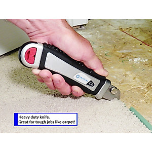 Smithline Heavy-Duty Professional Grade 18mm (3/4 inch) Utility Knife Retractable Razor, Box Cutter, Snap-Off SK2 Blades