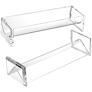 SOUJOY 2 Pack Cracker Tray for Serving, Acrylic Biscuit Stand Cracker Server, Rectangular Clear Food Display Holder For Countertop, Home, Wedding Events, Parties And Events