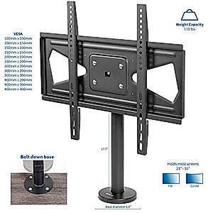 VIVO Swivel Bolt-Down TV Stand for 32 to 55 inch Screens, Desktop VESA Mount, Sturdy Tabletop TV Display STAND-TV00M4