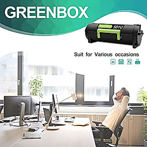 GREENBOX Remanufactured 501U High-Yield Toner Cartridge Replacement for Lexmark 50F1U00 501U for MS610dn MS610 MS510 MS510dn MS610de MS610dtn MS610dte Printer (20,000 Pages, Black, 1-Pack)