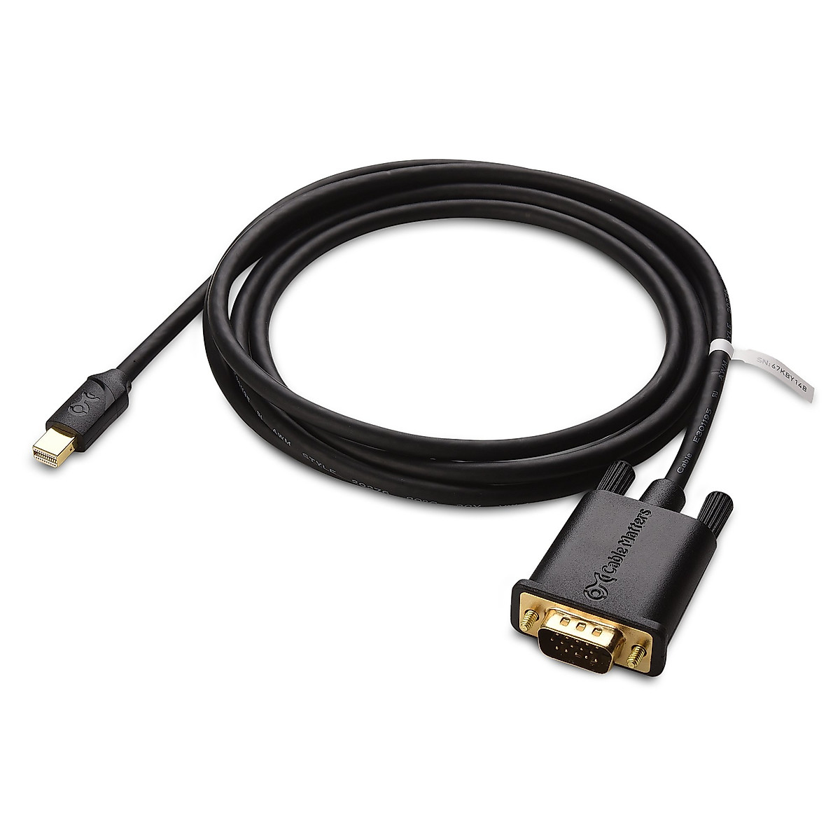 Cable Matters Mini DisplayPort to VGA Cable (Mini DP to VGA Cable) in Black 6 Feet - Thunderbolt and Thunderbolt 2 Port Compatible