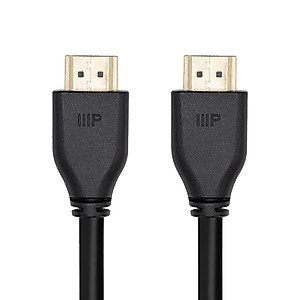 Monoprice 8K Certified Ultra High Speed HDMI Cable - HDMI 2.1, 8K@60Hz, 4K@120Hz, 48Gbps, HDR, VRR, CL2 In-Wall Rated, 15ft, Black (1 Pack)
