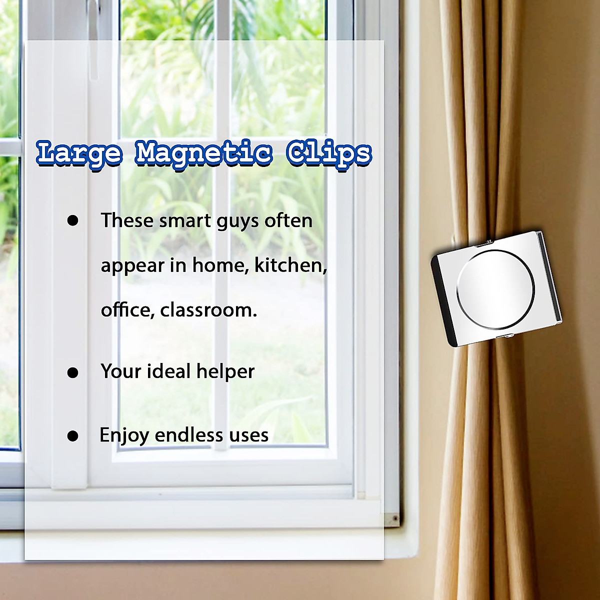 4 Pack Magnetic Clips Heavy Duty, 2.2 Inch Extra Large Clip Magnets, Fridge Magnet Clips, Strong Magnet Clips for Whiteboard, Office Magnets.