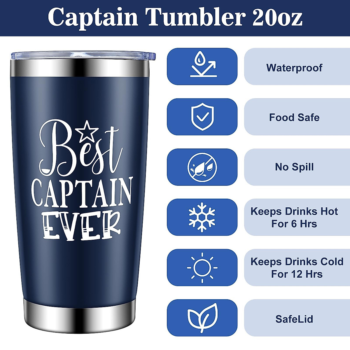 Yiyiring Boat Gifts for Men Nautical 40 x 60 Inch Navy Flannel Blanket 20oz Stainless Steel Tumbler and Boating Crew Socks Gift Box Set Captain Boater Gifts for Boat Owners Men Dad Accessories