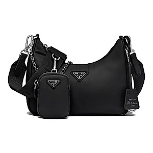 PRAD Classic simple logo multi-function removable shoulder strap black two-in-one mother bag handbag shoulder bag gift for women