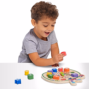 CoComelon Count with Me Wooden Clock, Recycled Wood, Learning and Education, Officially Licensed Kids Toys for Ages 18 Month by Just Play