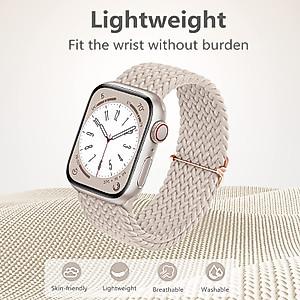 DaQin 4 Pack Braided Solo Loop Compatible with Apple Watch Band 38mm 40mm 41mm Women Men, Adjustable Stretchy Band Elastic Nylon Sport Wristbands for iWatch Series 9 8 7 6 5 4 3 2 1 SE Ultra/Ultra 2