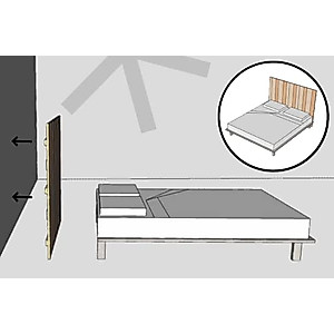 Barn Walls Graywash Headboard Handcrafted, Colorwash Solid Wood Headboard, Leans and Sticks on Wall, Smooth Finish, Anti-Shake Rattle Free, Queen Size