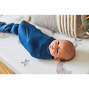 Swaddle Blanket & Hat Set | Receiving Baby Blanket | Soft & Cozy | 47" x 47" Size for Newborns, Infants, and Toddlers (Packaging May Vary) - (Indigo)