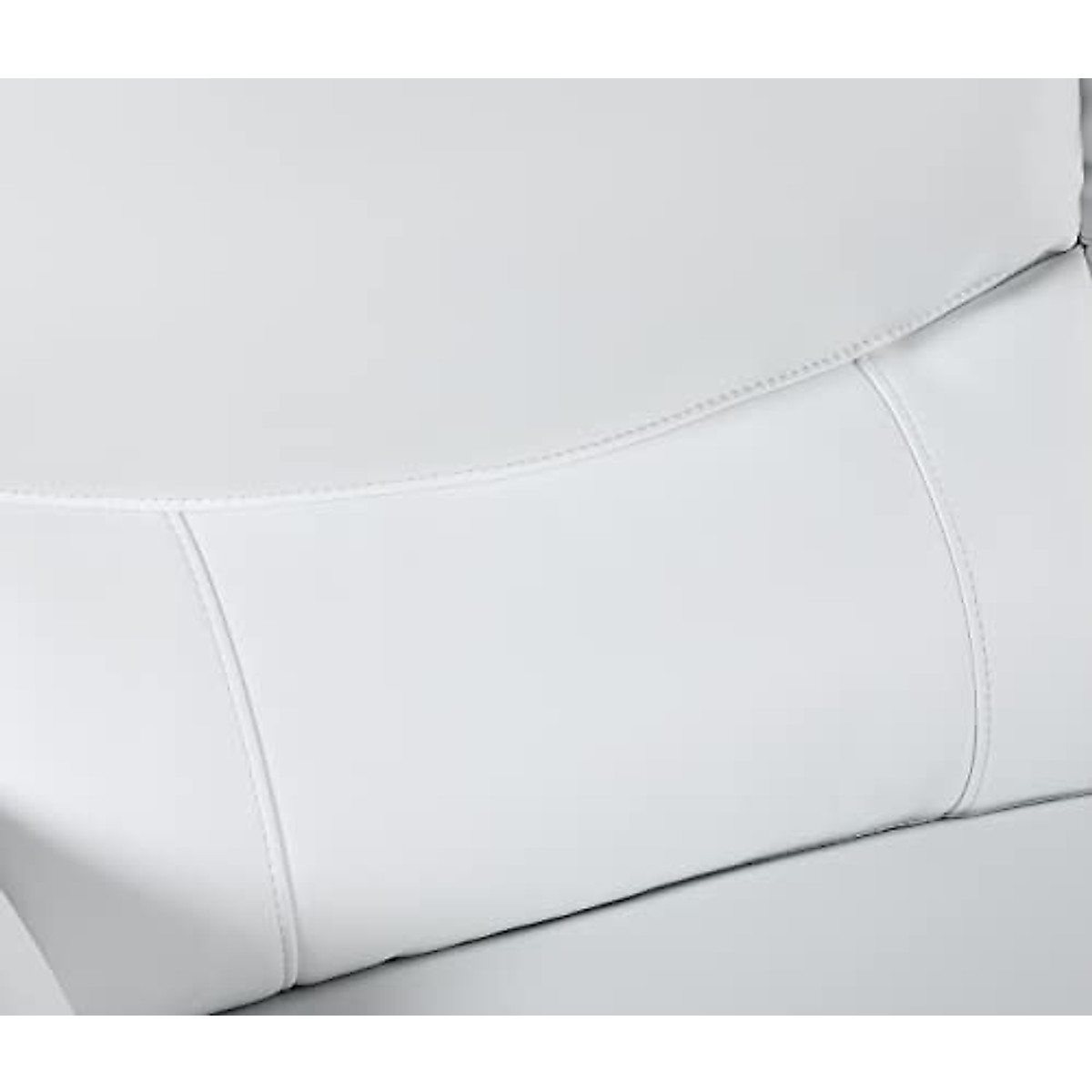 Blackjack Furniture Binion Leather Match Upholstered Modern Living Room Sofa, White