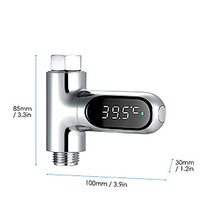 Shower Thermometer, LED Digital Display 0~100℃ Baby Bath Water Thermometer Celsius/Fahrenheit Display 360° Rotating Screen for Home Kitchen Bathroom
