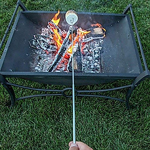 32" Marshmallow Roasting Sticks Set of 8 BBQ Skewers, Smores & Hot Dog Fork with Wooden Handle and Carrying Pouch Great for Outdoor Barbecue Grill and Campfire Pit