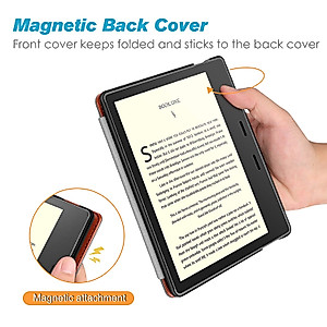 CaseBot Stand Case for Kindle Oasis (10th/9th Generation, 2019/2017 Release) - Premium PU Leather Sleeve Cover with Card Slot and Hand Strap, Vintage Brown