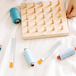 10pcs Transparent Cross-Stitch Needle Tube Sewing Needle Dispenser Organizer Plastic Storage Bottle with Colored Cap Needle case,Sewing Needle Holder(65#)