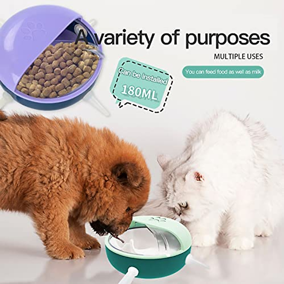Pethumor Puppy Feeders for Multiple Puppies,4 Teats Feeder for Nursing Milk Feeder Puppy Kitten Nursing Station,180 ml Silicone Baby Pet Bubble Milk Bowl Feeder with Nipples