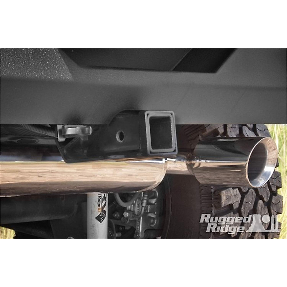 Rugged Ridge 11580.02 Trailer Hitch, Rear, Tube Bumper; 87-06 Jeep Wrangler YJ/TJ , Black