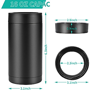 OJOJ Insulated 16oz Can Cooler Double Walled Insulated Can Cooler Stainless Steel Can Holder for Beer