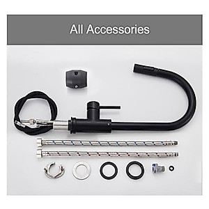 FHSRAEIP Black Kitchen Faucet, 304 Stainless Steel Kitchen Faucet with Pull Down Sprayer, Commercial Utility Pull Out Sink Faucet, Single Handle High Arc Kitchen Sink Faucets,Bath