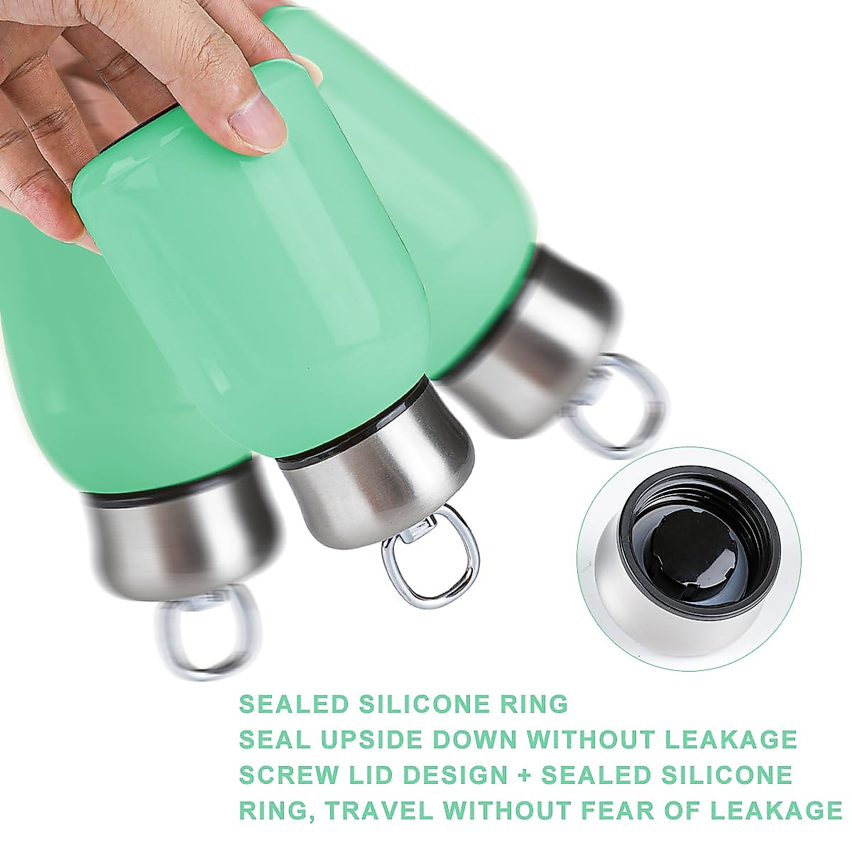 Frigatebird Mini Thermal Mug, 10oz/300ml Water Bottle Leak Proof Vacuum Water Flasks Stainless Steel Bottle Cup for Kids Women Indoor Outdoor Travel (Green)