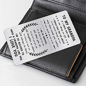 Alotozo Best Grandpa Gifts for Men, Thank You Grandfather Birthday Card, Engraved Steel Christmas Fathers Day Decoration Gift Ideas from Grandchildren