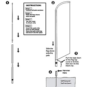 Dispensary Windless Swooper Flag Pole w/Ground Spike Kits gq-h, 2 Pack