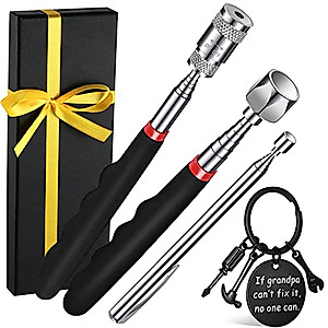 Gifts for Dad Magnetic Pickup Tool Stocking Stuffers Telescopic Magnet Stick with keychain Tech Birthday Gifts for Men (Dad Style)