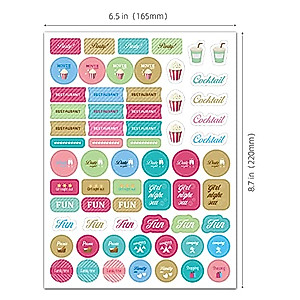 12 Sheets (650 Stickers) Planner Stickers for Notes Travel Business Trips Parties Daily Holidays Goals Encouragement Planning Notes Ideas