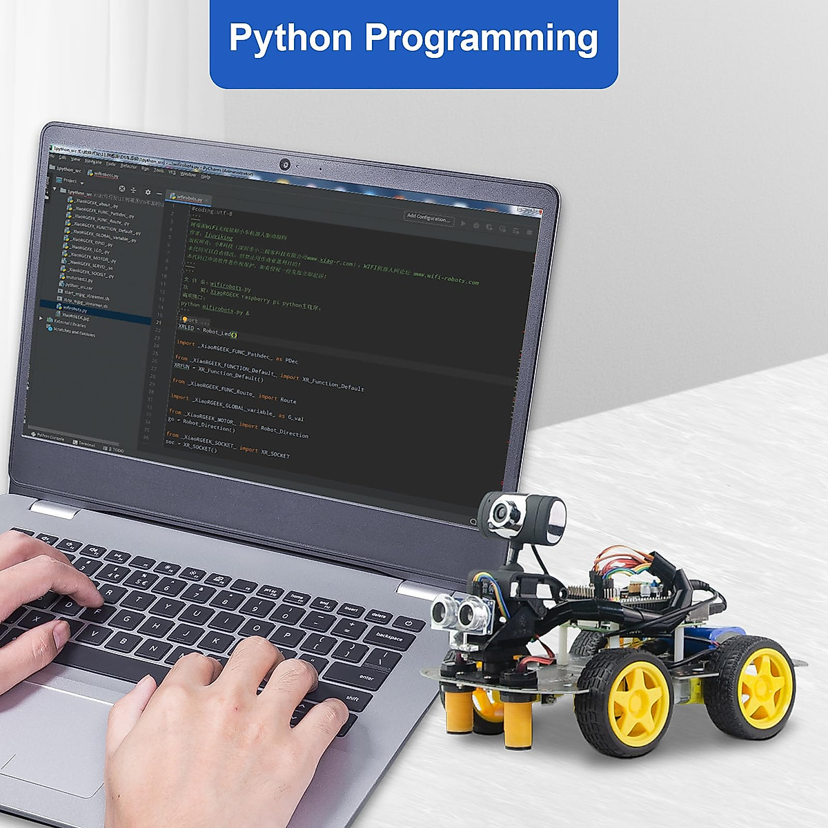 Smart Robot Car Kit for Raspberry Pi 5/3B/3B+/4B,Upgraded AI Visual Color,QR Code,Face Recognition,Line Tracking,Obstacle Avoidance,Electronic DIY Kit for Teens and Adults(Raspberry Pi Not Included)