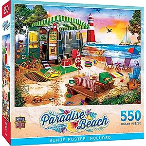 Masterpieces 550 Piece Jigsaw Puzzle For Adults and Family - Oceanside Camping - 18"x24"