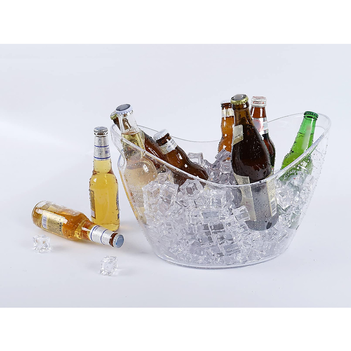 12L Ice Beverage Tub Large Drink Bucket Clear Acrylic Ice Bucket Wine Champagne Bucket for Parties Barbecues Picnics