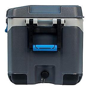 Igloo BMX 52 Quart Cooler with Cool Riser Technology, Fish Ruler, and Tie-Down Points - 16.34 Pounds - Carbonite Gray and Blue
