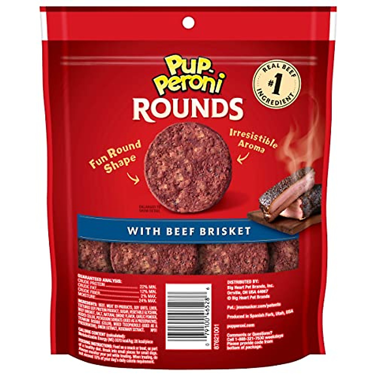 Pup-Peroni Rounds Dog Treats With Beef Brisket, 5 oz. Bag (Pack of 8)