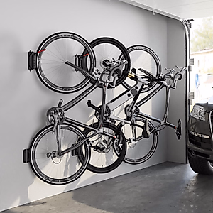 monTEK Swivel Bike Wall Mount, Bike Hangers for Garage, Wall Mount Bike Rack, Space Saving Sturdy Wall Bike Rack, Vertical Bike Rack Holds Up to 66 lbs - Bike Storage Rack for Garage, Red, 4 Pack