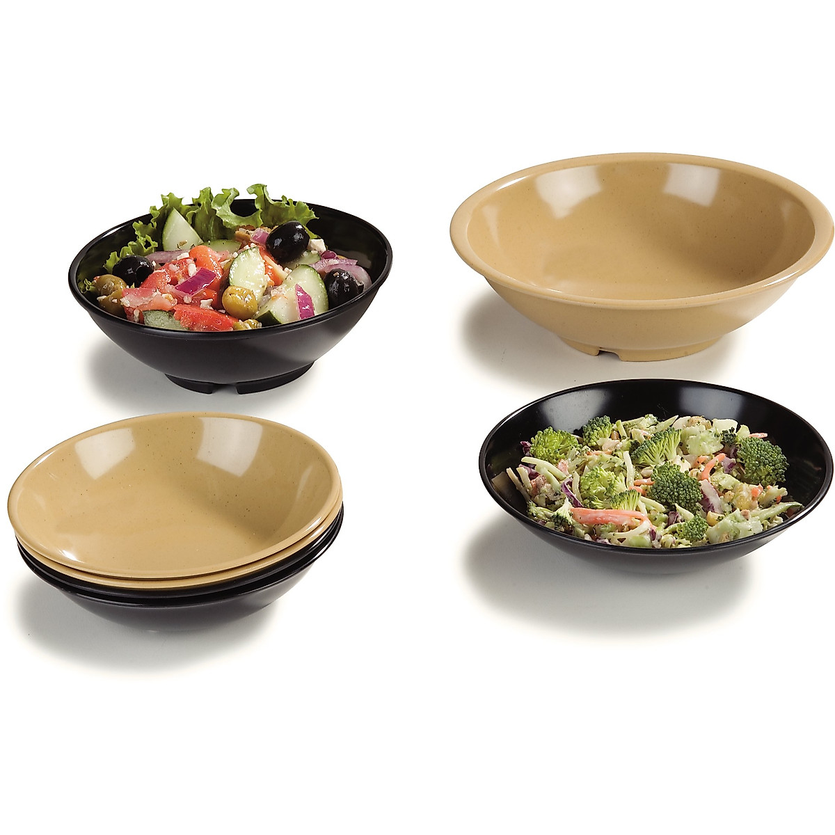 Carlisle FoodService Products 800B03 Melamine Salad Bowl, 27 oz, Black