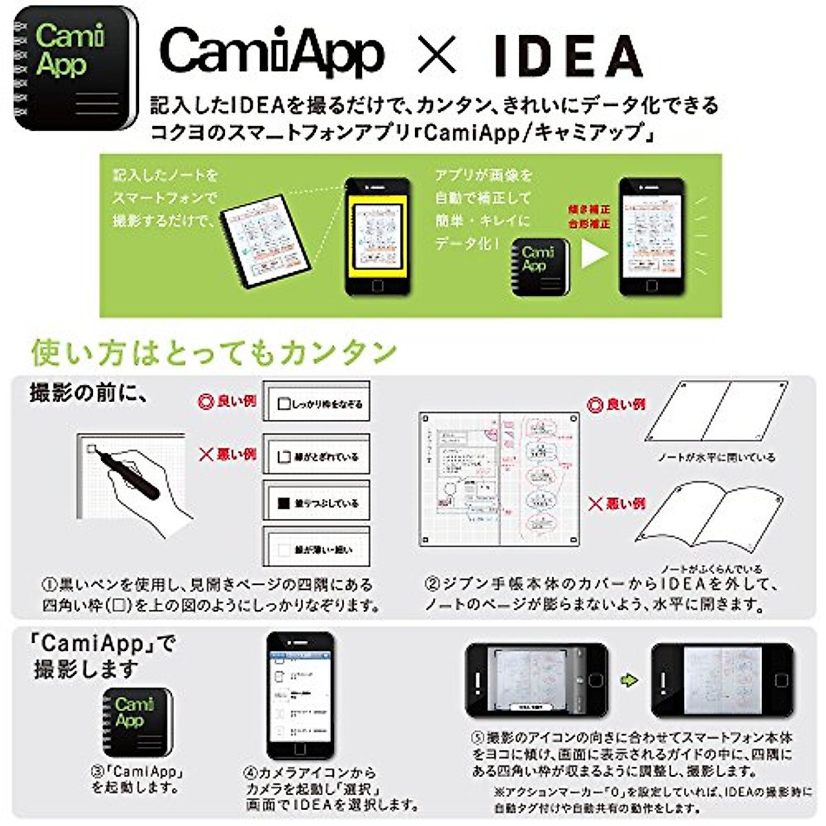 Pk/2 Kokuyo Idea Grid Notebooks, B6 Slim 7.17" x 4.25", Tomoe River Paper