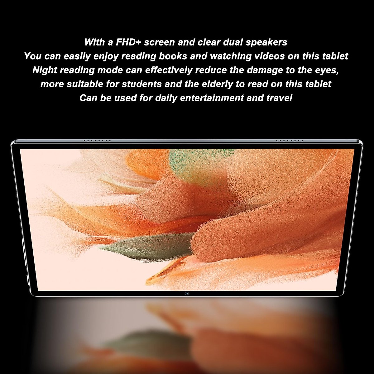 Vikye Android 10.1 Tablet, 10.1 Inch FHD Display, 8 Core CPU Processor, 6GB RAM 128GB ROM, 8MP 16MP Dual Cameras, 5G WiFi Tablet (US Plug 100‑240V) (Grey)