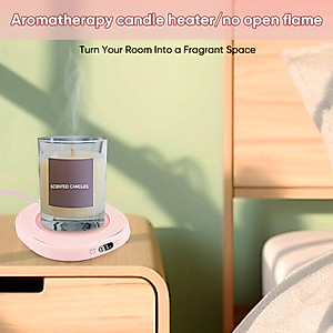 Coffee Mug Warmer, SAINSWIN Smart Coffee Cup Warmer for Desk with Settable Heat Preservation Time,Electric Beverage Warmer with TEM/TIME Display for Coffee, Milk, Tea and Hot Chocolate (Up to 149℉)