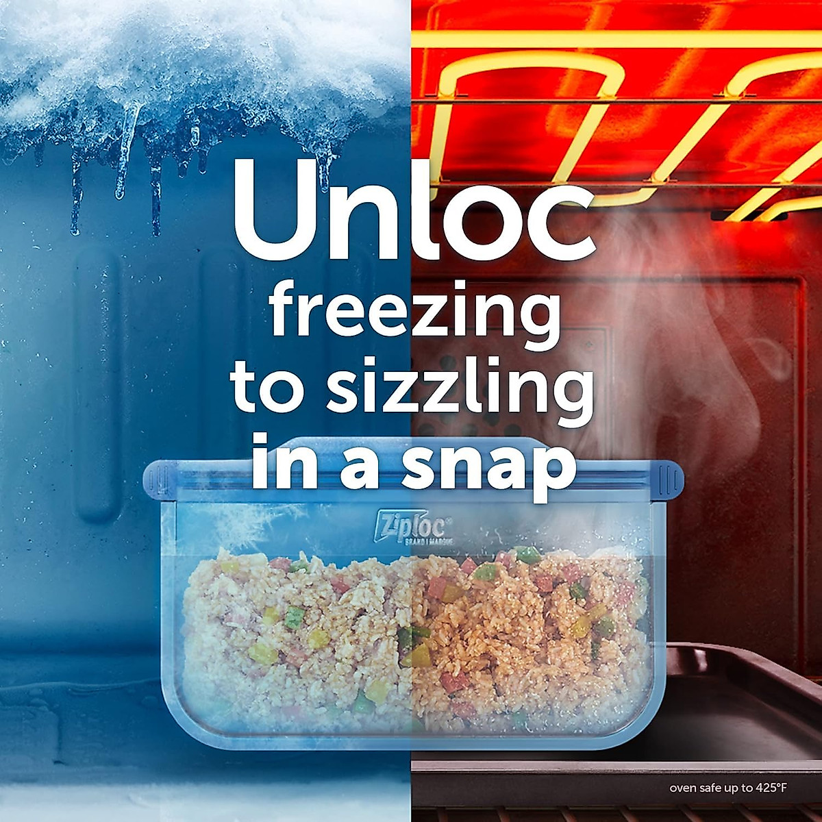 Ziploc Endurables Small Pouch, 1 Cup, Reusable Silicone Bags and Food Storage Meal Prep Containers for Freezer, Oven, and Microwave, Dishwasher Safe