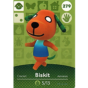 Nintendo Animal Crossing Happy Home Designer Amiibo Card Biskit 279/300 USA Version