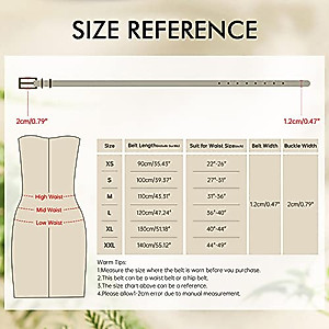 JASGOOD 4 Pack Women Skinny Leather Belt Thin Waist Belt with Gold Buckle for Jeans Pants Dress (Suit for waist size 22"-26", B-Black+Brown+White+Leopard)