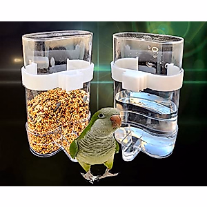 Automatic Bird Waterer Feeder,Bird Water Dispenser for Cage,2PCS No Mess Bird Feeder Parakeet Waterer Cockatiel Cage Accessories