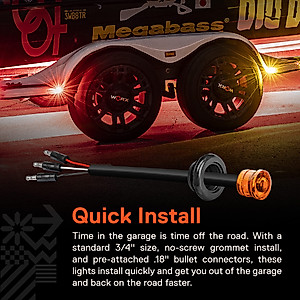 TRUE MODS 10pc 3/4" Inch Round Amber Trailer 12V LED Marker Light [3 Wire/DRL & Turn Signal] [DOT FMVSS 108] [SAE P2PC] [Semi-Spherical Output] [IP67 Waterproof] Small Marker Lights for Trailer Truck