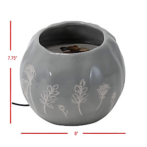 Foreside Home and Garden Multicolor Wildflower Ceramic Indoor Water Fountain with Pump