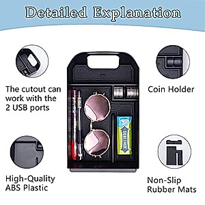 JDMCAR Center Console Tray Organizer Compatible with 2023 Toyota RAV4 2022 2021 2020 2019 Accessories, Armrest Insert Container ABS Material Secondary Storage Box