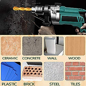 JOERIC Titanium Masonry Drill Bits Set, 10PCS Concrete Drill Bit Ceramic Tile Drill Bit Set Tungsten Carbide Tipped Ceramic Tile Drill Bits for Concrete Brick Glass Plastic and Wood (5mm-12mm)