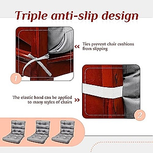 Hoteam 2 Pcs Outdoor High Back Chair Cushion Waterproof Patio Seat Back Cushion Set of 2 Rocking Chair Cushion Covers Thickened Patio Chair Pad for Indoor Outdoor Patio Garden (Gray)