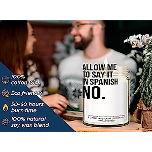 Flairy Land Spanish Teacher Vanilla Candle - in Spanish No - Teacher Appreciation Abuela in Spanish Teacher Assistant Principal Spanish Classroom