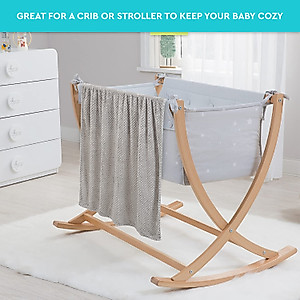 Baby Blanket for Girls and Boys - 40”x50” Grey - Toddler Blankets - Kids Throw - Newborn Blankets - Soft Lightweight Fleece for Bed, Crib, Stroller