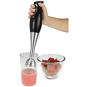 Kalorik 3-in-1 Immersion Blender Chopper, and Mixer, 14.5x5x6, Black